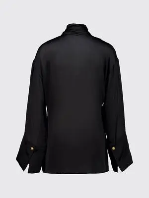Balmain Slim Fit Silk Pussy-bow Shirt