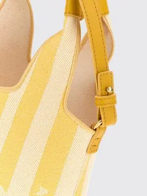 Chloé Striped Cotton Handbag With Jacquard Logo And Leather Handles