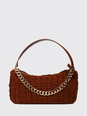 TWINSET Liliane Crochet Shoulder Bag With Metallic Knit Handle