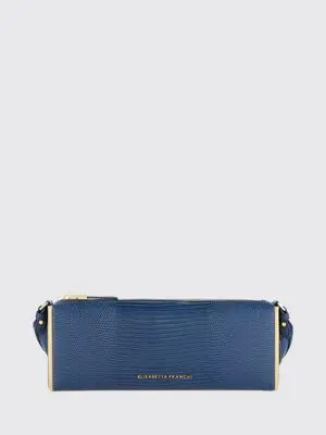 Elisabetta Franchi Lizard-print Shoulder Bag With Metallic Profiles - Blue