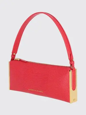 Elisabetta Franchi Lizard-print Shoulder Bag With Metallic Profiles - Red