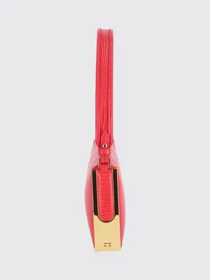 Elisabetta Franchi Lizard-print Shoulder Bag With Metallic Profiles - Red