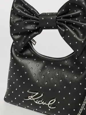 Karl Lagerfeld Mini Synthetic Leather Handbag With Bow And Shoulder Strap