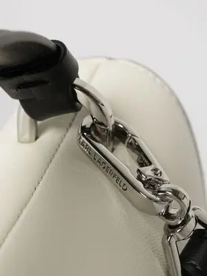 Karl Lagerfeld Full-grain Leather Handbag With Bicolour Monogram