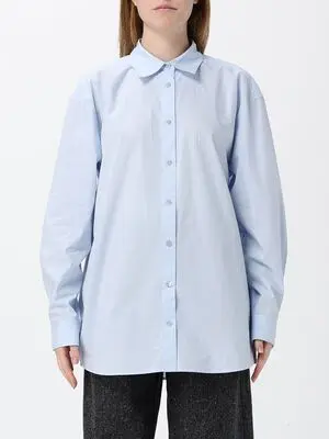 TOTEME Relaxed Fit Shirt In Cotton Poplin With Dropped Shoulders - Blue 1