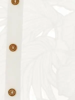 Zimmermann Mahon Short-sleeved Shirt In Cotton With Openwork Detailing