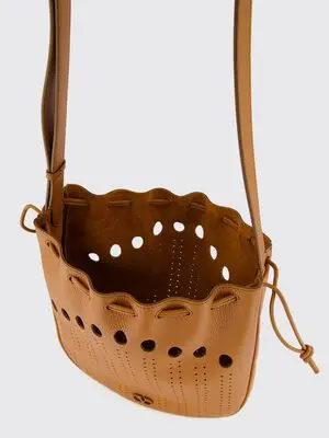 Valentino Garavani Calfskin Leather Bucket Bag With Vlogo Signature - Brown