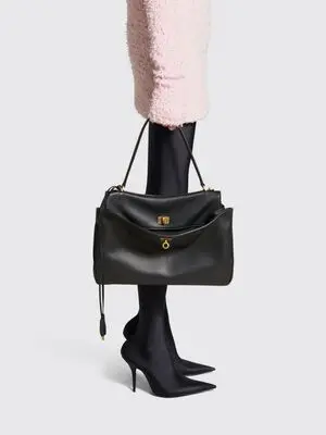 Balenciaga Large Rodeo Shoulder Bag In Calfskin With Turn-lock Closure