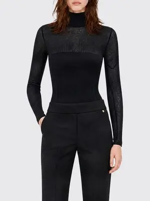 Elisabetta Franchi Slim Fit Stretch-viscose Long-sleeved Turtleneck Bodysuit