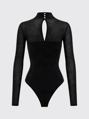 Elisabetta Franchi Slim Fit Stretch-viscose Long-sleeved Turtleneck Bodysuit
