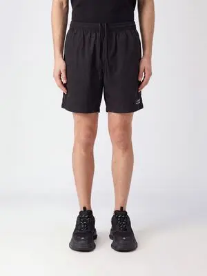 Balenciaga Slim Fit Jogging Shorts In Technical Fabric With Contrast Logo - Black