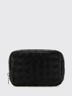 Bottega Veneta Small Intrecciato Calfskin Beauty Case With Zip Closure - Black