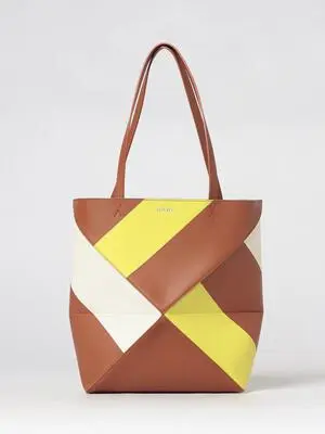 Loewe Puzzle Fold Large Bicolour Calfskin Tote Bag - Earth