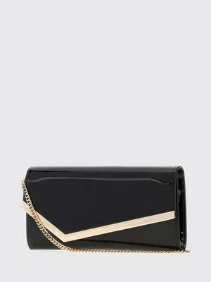 JIMMY CHOO Emmie Patent Leather Mini Handbag With Chain Strap - Gold