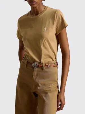 Polo Ralph Lauren Crewneck Cotton T-shirt With Contrast Pony Logo Beige