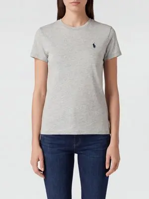 Polo Ralph Lauren Crewneck Cotton T-shirt With Contrast Pony Logo - Grey