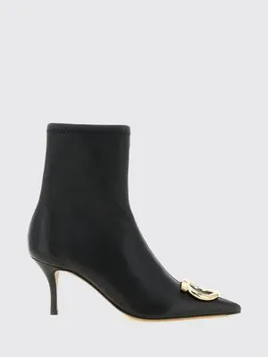 FERRAGAMO Maxi Gancini Stretch Fabric Stiletto Heel Ankle Boots