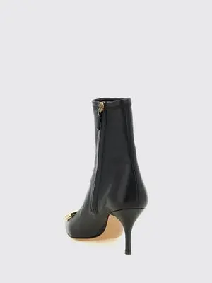 FERRAGAMO Maxi Gancini Stretch Fabric Stiletto Heel Ankle Boots