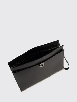 FERRAGAMO Calfskin Document Holder With Gancini Logo And Wrist Strap