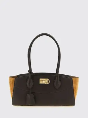 FERRAGAMO Medium Studio Leather Shoulder Bag With Gancini Clasp