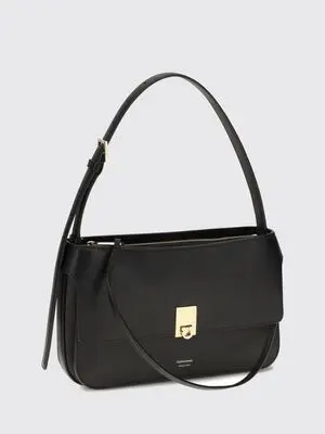 FERRAGAMO Mini Calfskin Leather Shoulder Bag With Gancini Clasp