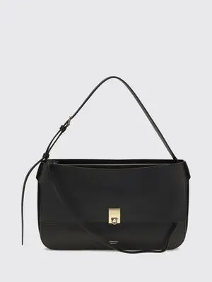 FERRAGAMO Small Calfskin Leather Shoulder Bag With Gancini Logo