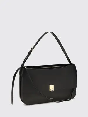 FERRAGAMO Small Calfskin Leather Shoulder Bag With Gancini Logo