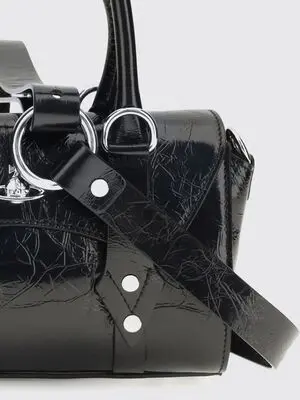 VIVIENNE WESTWOOD Bettina Crackled Leather Mini Handbag With Orb Logo