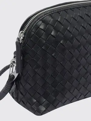 Dragon Diffusion Small Woven Leather Crossbody Bag With Zip - Black