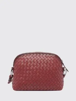 Dragon Diffusion Small Woven Leather Crossbody Bag With Zip - Red
