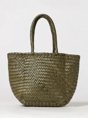 Dragon Diffusion Grace Woven Leather Tote Bag With Double Handle - Beige