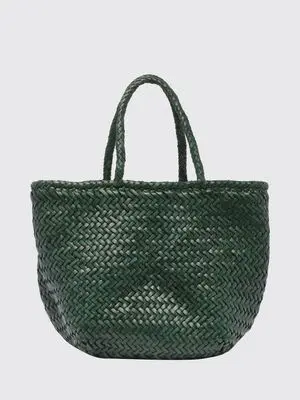 Dragon Diffusion Grace Woven Leather Tote Bag With Double Handle - Green