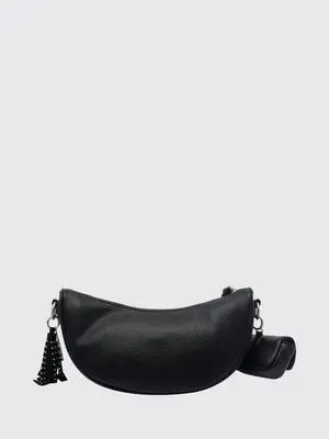 LA CARRIE Half-moon Crossbody Bag With Embroidery, Studs And Tassels