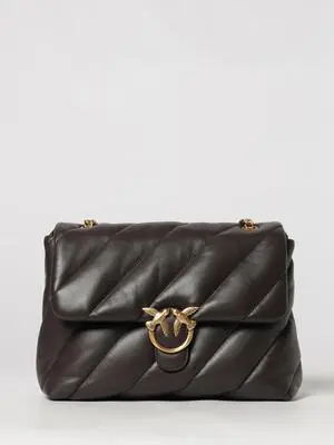 Pinko Classic Love Bag Puff In Quilted Nappa Leather With Love Birds Buckle - Brown