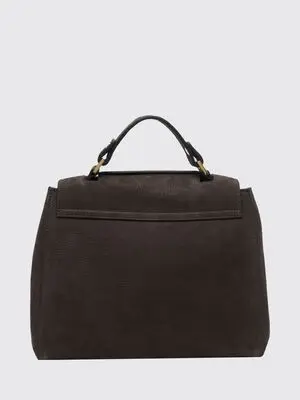 Orciani Sveva Hammered Leather Handbag With Removable Shoulder Strap - Brown