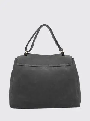 Orciani Sveva Hammered Leather Handbag With Adjustable Handle And Strap - Grey