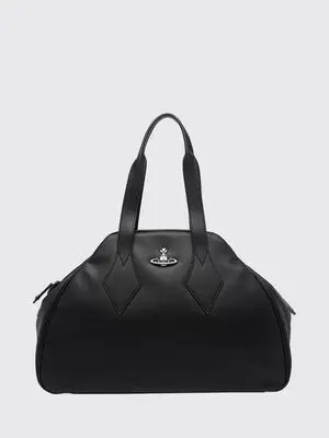 VIVIENNE WESTWOOD Large Yasmine Shoulder Bag With Monogram And Orb Logo - Black