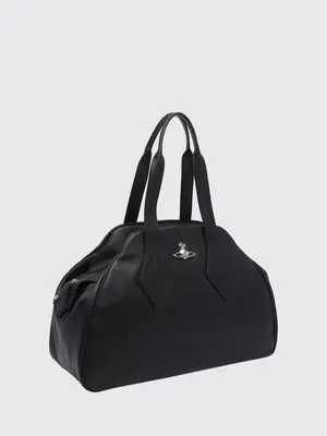 VIVIENNE WESTWOOD Large Yasmine Shoulder Bag With Monogram And Orb Logo - Black