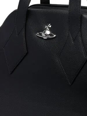 VIVIENNE WESTWOOD Large Yasmine Shoulder Bag With Monogram And Orb Logo - Black