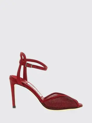 JIMMY CHOO Sacora Crystal-embellished Suede Sandals With High Heel