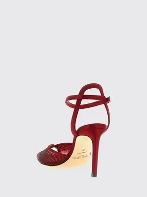 JIMMY CHOO Sacora Crystal-embellished Suede Sandals With High Heel