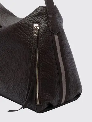 Liu Jo Grained Synthetic Leather Shoulder Bag With Flap Closure - Brown
