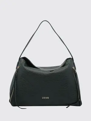 Liu Jo Grained Synthetic Leather Shoulder Bag With Flap Closure Green