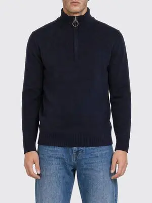 Barbour 100% Wool Half-zip High Neck Jumper With Applied Patches