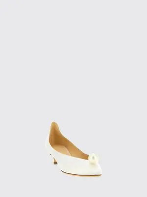 Magda Butrym Pointed-toe Satin Pumps With Pearl Embellishment And Low Heel