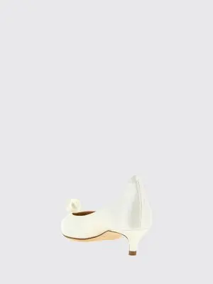 Magda Butrym Pointed-toe Satin Pumps With Pearl Embellishment And Low Heel