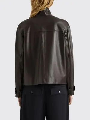 Proenza Schouler Cropped Smooth Lambskin Leather Jacket With High Neck And Pockets