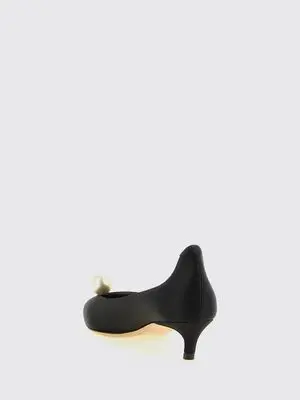 Magda Butrym Pearl-embellished Satin Pumps With A Low Curved Heel