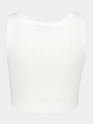 Dolce & Gabbana Ribbed Cotton Jersey Cropped Top With Applied Logo