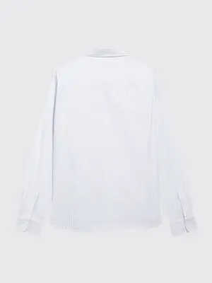 AMI Paris Slim Fit Striped Cotton Shirt With Button-down Collar And Logo